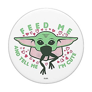 Star Wars: The Mandalorian Valentine's Day Grogu Feed Me PopSockets PopGrip: Swappable Grip for Phones & Tablets