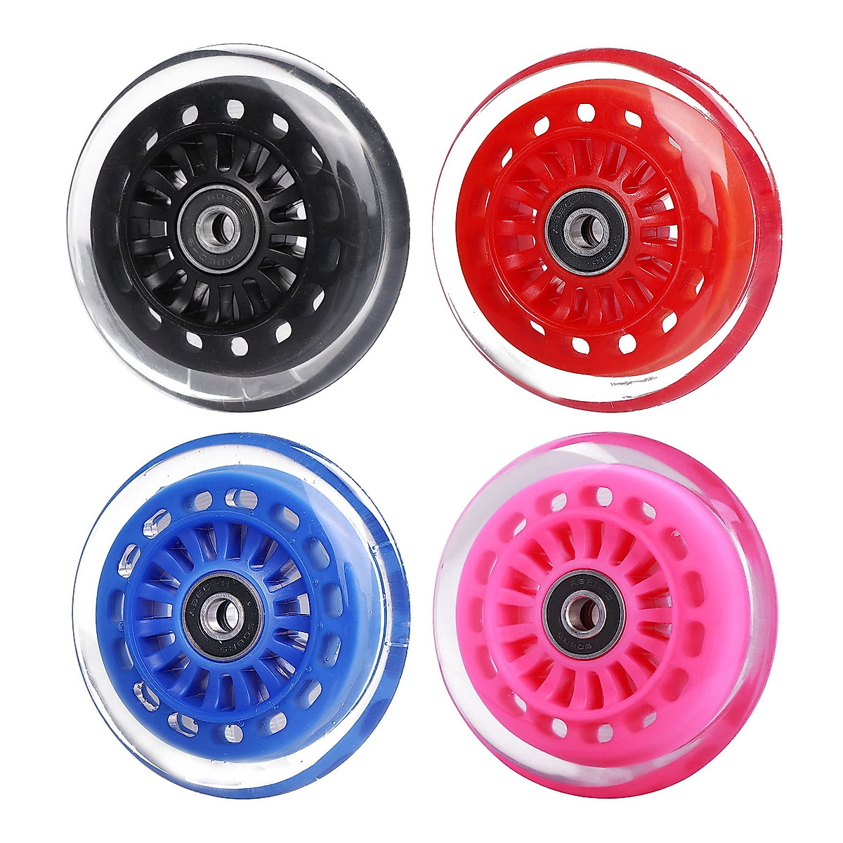 Gladeer 90mm Wiggle Car Polyurethane Replacement Wheels Set for Upgrades for PlasmaCar Ride-on Toys Wiggle Car Replacement Wheels, 4-Pack (Black)