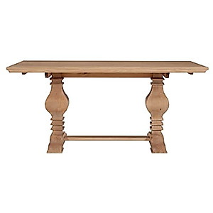 Powell Rustic Honey Solid Pine Double Pedestal Design Dining Sophia Table