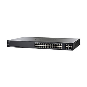 Cisco SG220-26P Smart Switch | 26 Gigabit Ethernet (GbE) Ports | 2 Gigabit Ethernet Combo Mini-GBIC SFP | 180W PoE | Limited Lifetime Protection (SG220-26P-K9-NA)
