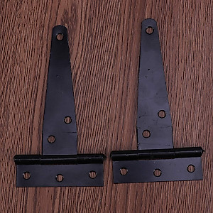 Hemoton 6PCS 4 gate Hinges for Wooden Fences Door Hinges Hardware Fence Hinges Garden shed Hinges T Shape Hinge self Closing Door Hinges Barn gate Hinges barn Door gate Steel Door Ball
