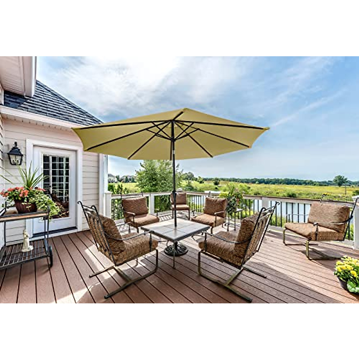 MASTERCANOPY Patio Umbrella for Outdoor Market Table -8 Ribs (7.5ft,Khaki)