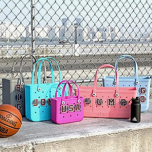 BOGGbeans Letter Charms for Bogg Bag, Simply Southern Totes, and Similar Styles. Acrylic 3" Monogram Initial Charm Accessories for Beach Totes (K)