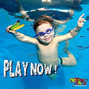 Novelty Place 8 Pack Torpedo Bandits Diving Toy Rockets - Swimming Pool Underwater Game for Kids and Adults - Shark Design 8 Colors