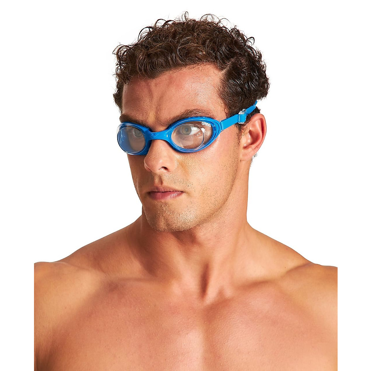 Arena Unisex Adult Air-Soft Anti-Fog Swim Goggles for Men and Women Recreational Swimming Superior Comfort Air Seals Technology, Clear/Blue