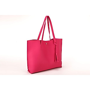 Nodykka Women Tote Bags Top Handle Satchel Handbags PU Pebbled Leather Tassel Shoulder Purse