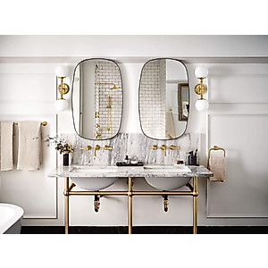 Moen YB0562BG Colinet 2-Light Dual-Mount Bath Bathroom Vanity Fixture with Frosted Glass, Brushed Gold