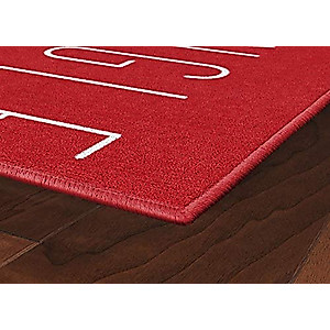 Brumlow MILLS Christmas Jingle Washable Festive Slogan Print Indoor/Outdoor Holiday Area Rug for Living or Bedroom Carpet, Dining Room or Kitchen Rug, 20" x 34", Red