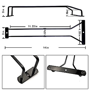 DZHJKIO Black Stemware Rack,Wire Hanging Rack,Under Cabinet Wine Glass Rack,Wine Glass Hanging Rack 2 Pack 14 Inch