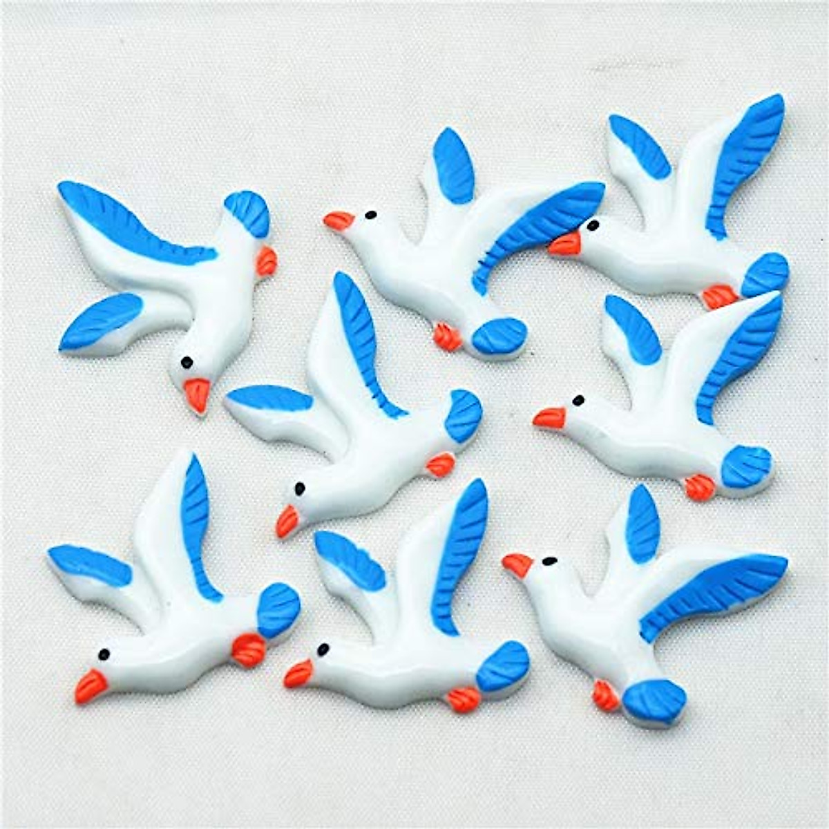 ZAMTAC 31mmX31mm 20PCS Resin Flatback Seagulls|Flatback Sea Beach Miniatures|Summer Holiday Miniatures - (Color: Black COLOR-20PCS)