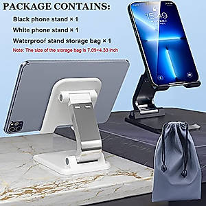 2-Pack Foldable Phone Stand for Desk, Adjustable Height Angle Phone Holder, Portable Desktop Cell Phone Stand iPhone Stand Phone Cradle Mount Dock Compatible with Smartphones/Tablets