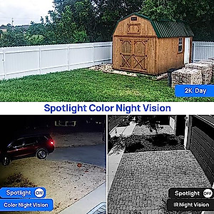 VIKYLIN Solar Security Cameras Wireless Outdoor, 2K Battery Powered Outdoor Camera, 2.4GHZ WiFi Home Security with Spotlight Color Night Vision, AI PIR Motion Detection, 2-Way Talk, Siren Alarm