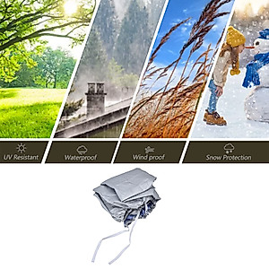 Air Conditioner Cover, Outdoor Rectangle Anti-Snow Waterproof Home Use - Silver (Size: 37x15.7x28.7inch)