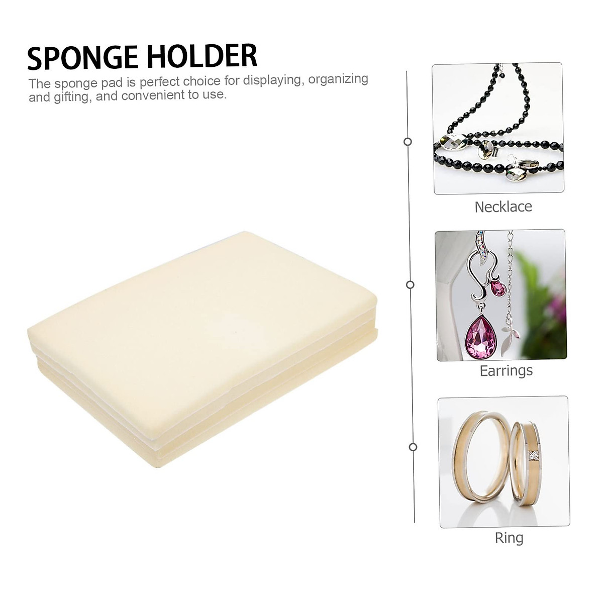 HANABASS 4pcs Box Jewelry Box Pad Earring Holders Jewelry Stand Ring Holder for Jewelry Earring Display Tray Ring Organizer Ring Displays for Selling Earring Sponge Tray Ring Holder Insert