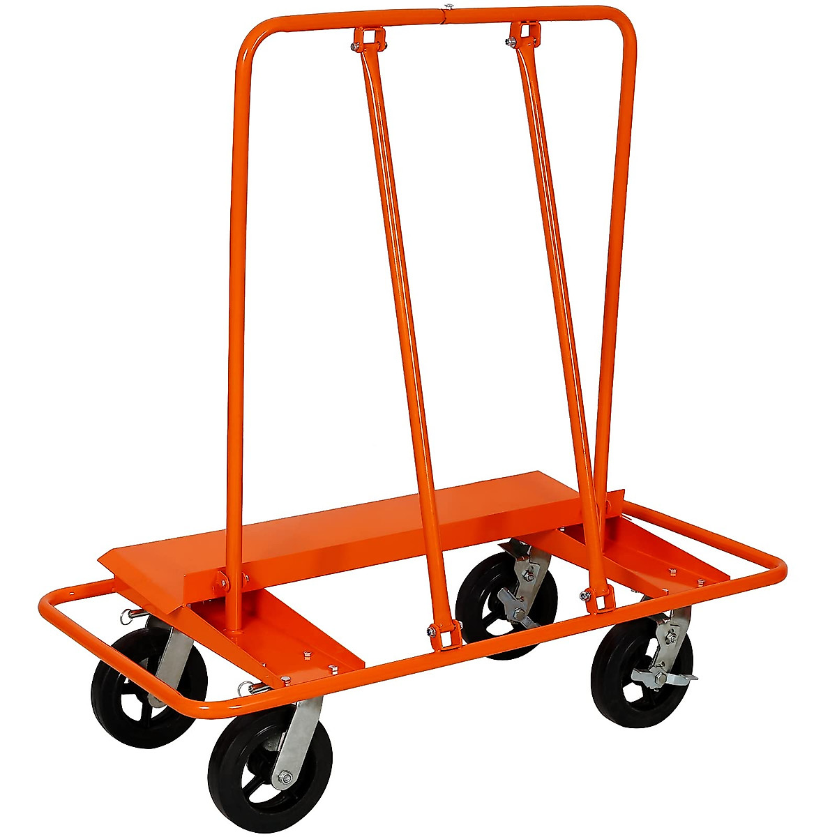 Heavy Duty Drywall Sheet Cart & Panel Dolly 2400lbs Load Capacity,Panel Service cart,8" Black Mold-On Rubber Wheels