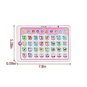 High Definition Pattern Kids Tablet Boys Learning Tablet Pc, Numbers, Math, Early Development Interactive Electronic Toy Baby Toys for Boys and Girls