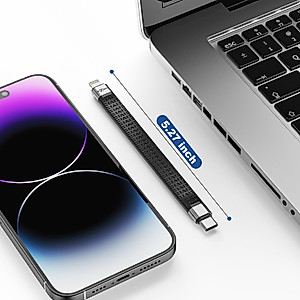 Rixmie Short USB C to Lightning Cable, [MFi Certified-13.5cm] 30W Fast Charging for 14 Pro/14/13/13 Pro/12 Pro Max/12/11/11 Pro/X/XS, AirPods, iPad Pro Air Mini, MacBook (Not Work with DAC)- Black