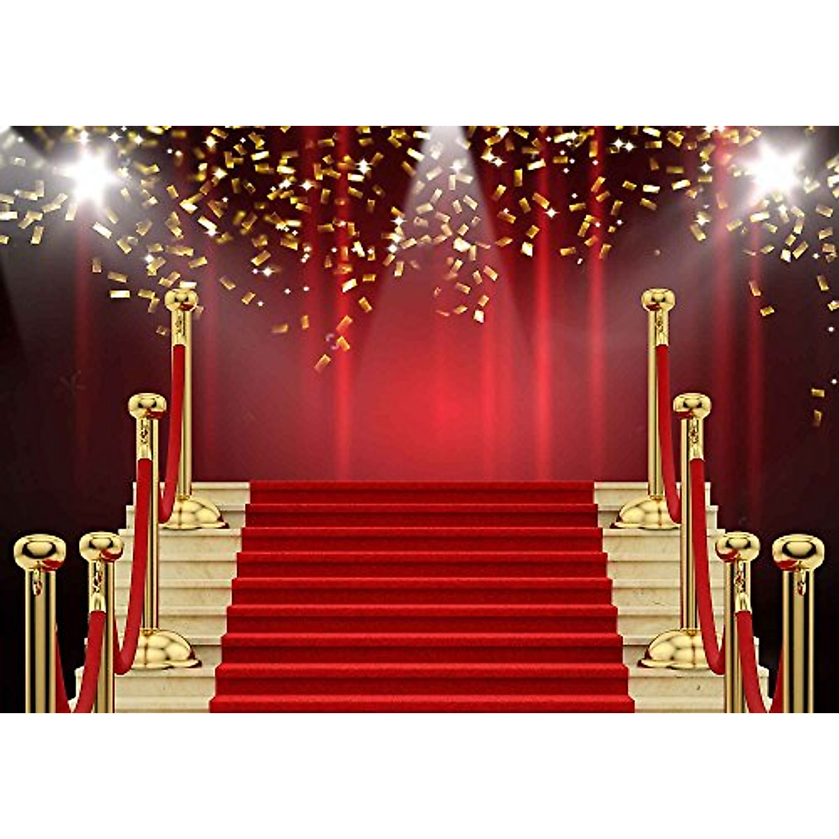 MTMETY 7x5Ft Red Curtain Background Red Carpet Stairs Props Vinyl Photography Video Backdrop NANME853