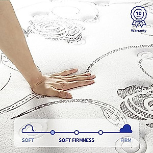 Olee Sleep 13 inch Galaxy Hybrid Gel Infused Memory Foam and Pocket Spring Mattress (King), Medium Plush, White/Grey