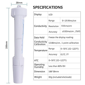 ShiSyan Y-LKUN Water Quality Meter Portable CT3031 Pen Type Digital Waterproof Conductivity Meter Conductance Pen Water Quality Tester Moisture Meter