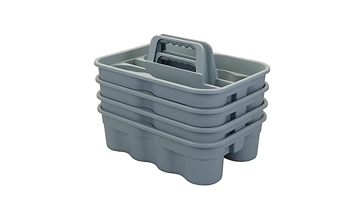 Ramddy Plastic Organizer Caddy - Durable 4-Pack for Easy Storage
