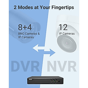 ANNKE 4K 8 Channel AI DVR with Human/Vehicle Detection, 5-in-1 H.265+ Security Digital Video Recorder Works with Alexa, Supports 8CH Analog and 4CH 8MP IP Cameras for Home CCTV System, 1TB Hard Drive
