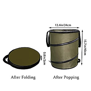 CDLXSH Camping Trash Can, Pop-Up Trash Can/Recycle Bin, Car Garbage Can ,Reusable Outdoor Trash Garden Yard Trash Bag Foldable Camping Recycling Bin (Green10gallons)