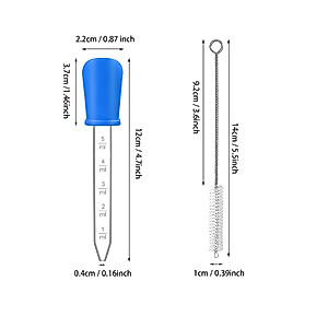 20 PCS Liquid Droppers with 2 Clean Brushes - 5ml Clear Silicone Eye Pipettes Dropper with Bulb Tip for Kids Candy Molds, Gummy Bear, Oil Science, Crafts Projects