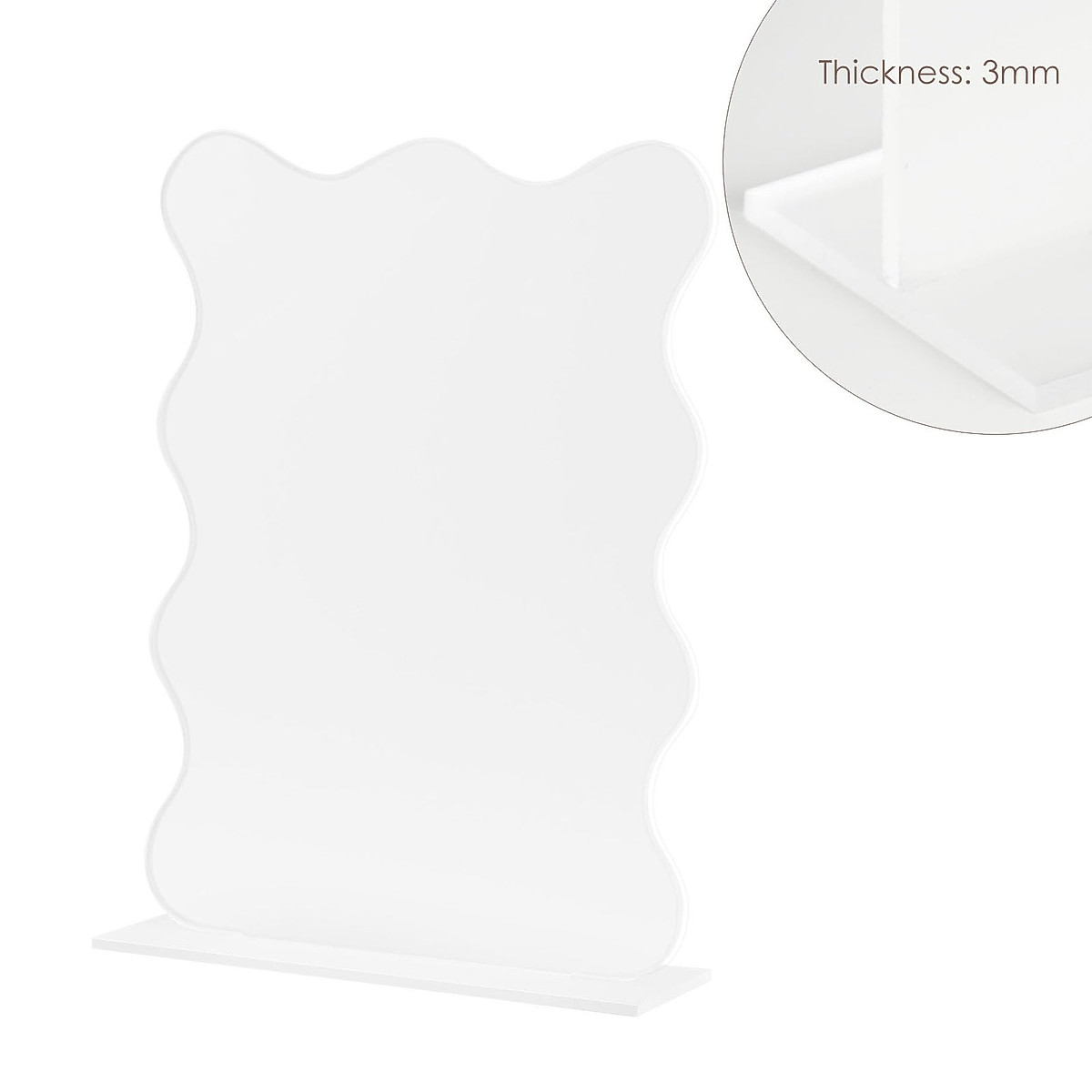 Frosted Acrylic Wave Sign with Stand-10 Pack 5x7 Inch Wavy Shape Acrylic Blank Table Signs and Base, DIY Wedding Table Numbers, Wedding Signage, Events& Parties (Frosted, 5x7 Inch)