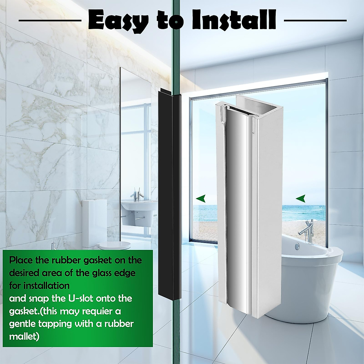 Glass Shower Door Magnet Latch Replacement Kits with Shower Door Magnet and Metal Strike Plate for 1/8" 5/32" 3/16" & 1/4" Thick Swing Glass Shower Doors