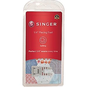 SINGER | Quarter Inch Piecing Presser Foot, Creates Perfect 1/4 Inch Seams, Great for Quilting, Baby & Doll Clothes - Sewing Made Easy