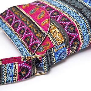 OPQRSTU Women's Retro Small Size Canvas Shoulder Bag Hippie Crossbody Handbag Casual Tote (Rose red)