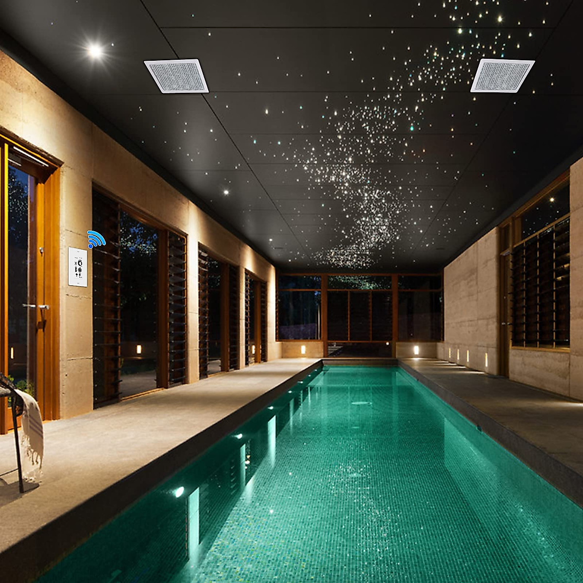 Herdio Bluetooth Ceiling Speakers Package in Wall Bluetooth Amplifier Volume Control Receiver with 5.25 Inch in Wall & Ceiling Speakers for Indoor & Outdoor (A Pair)