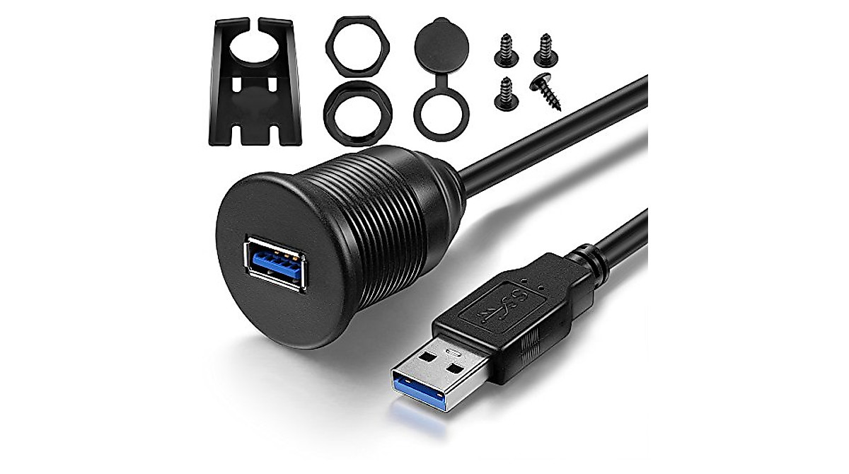 OBVIS USB 3.0 Flush Mount Extension Cable for Vehicles & Marine