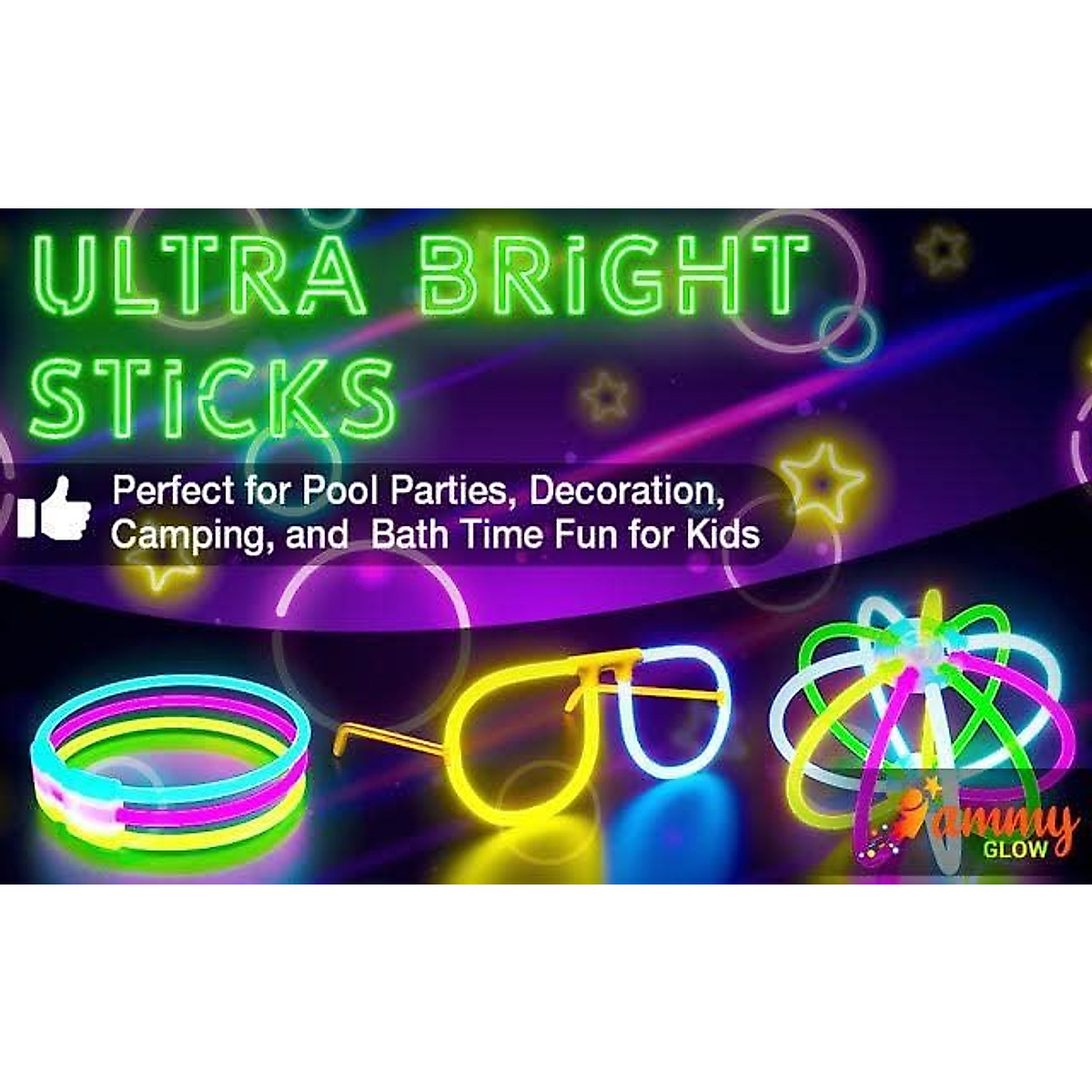 Glow Sticks Bulk -205-Pcs- Glow in The Dark Eye Glasses Kit/Party Supplies tri Bracelets- Necklaces & More-12 Hours Glow Party Pack for Kids- Party Favors for kids 8-12