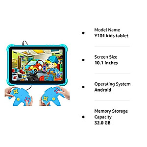 YINOCHE Kids Tablet Android Toddler Tablet for Kids Tablets for Kids 2GB+32GB with Gamepad Support Parental Control Children's Tablet Dual Cameras,Games, Kid Proof Case Netflix YouTube