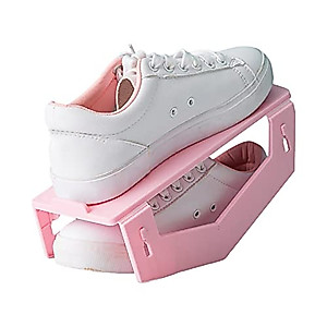 eightX Shoe Slots Organizer for Closet Space Saver | Double Layer Adjustable Shoe Storage Rack and Organizer for Closets | Shoe Slots Organizer for Closets Space Saver, Removable Shoe Stackers