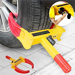 Wheel Lock Clamp Boot Tire, Wheel Clamp Lock Anti-Theft Trailer, Wheel Lock Clamp Boot Claw Stabilizer Anti Theft- Wheel Chock Lock Adjustable for Car Trailer RV Boat Auto Golf Carts，2 Packs