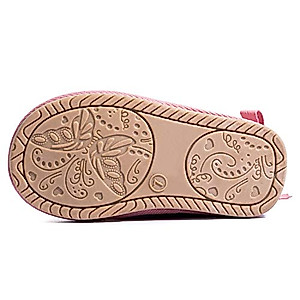 KRABOR Girls Glitter Snow Boots Cotton Lining Warm Winter Non~Slip Shoes with Cute Bow for Toddlers/Little Kid (Pink Size 2)