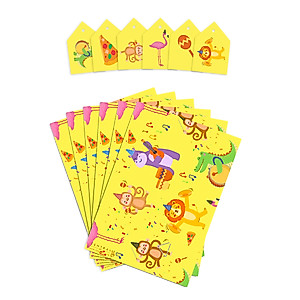 CENTRAL 23 Yellow Gift Wrap Paper - 6 Giftwrap Sheets - Kids Wrapping Paper - Baby Shower Wrapping Paper Girl Boy - Comes With Fun Stickers
