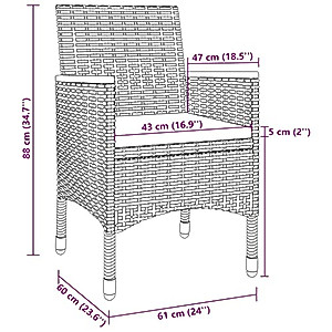 WHOPBXGAD 9 Piece Patio Dining Set Lawn Furniture,Patio Furniture Sets,Patio furnitureSui for patios, Gardens, lawns, Balconies, Poolside,with s Poly Rattan and Glass