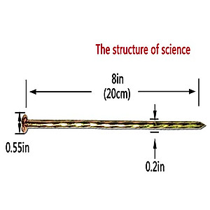 100 Pack - 8" Solid Galvanized Non-Rust Metal Garden Stakes, Spiral Landscape Edging Spikes / Anchors, for Paver Edging, Weed Barriers, Turf, House Construction, Carpentry Nail, Tent, Garden Plants