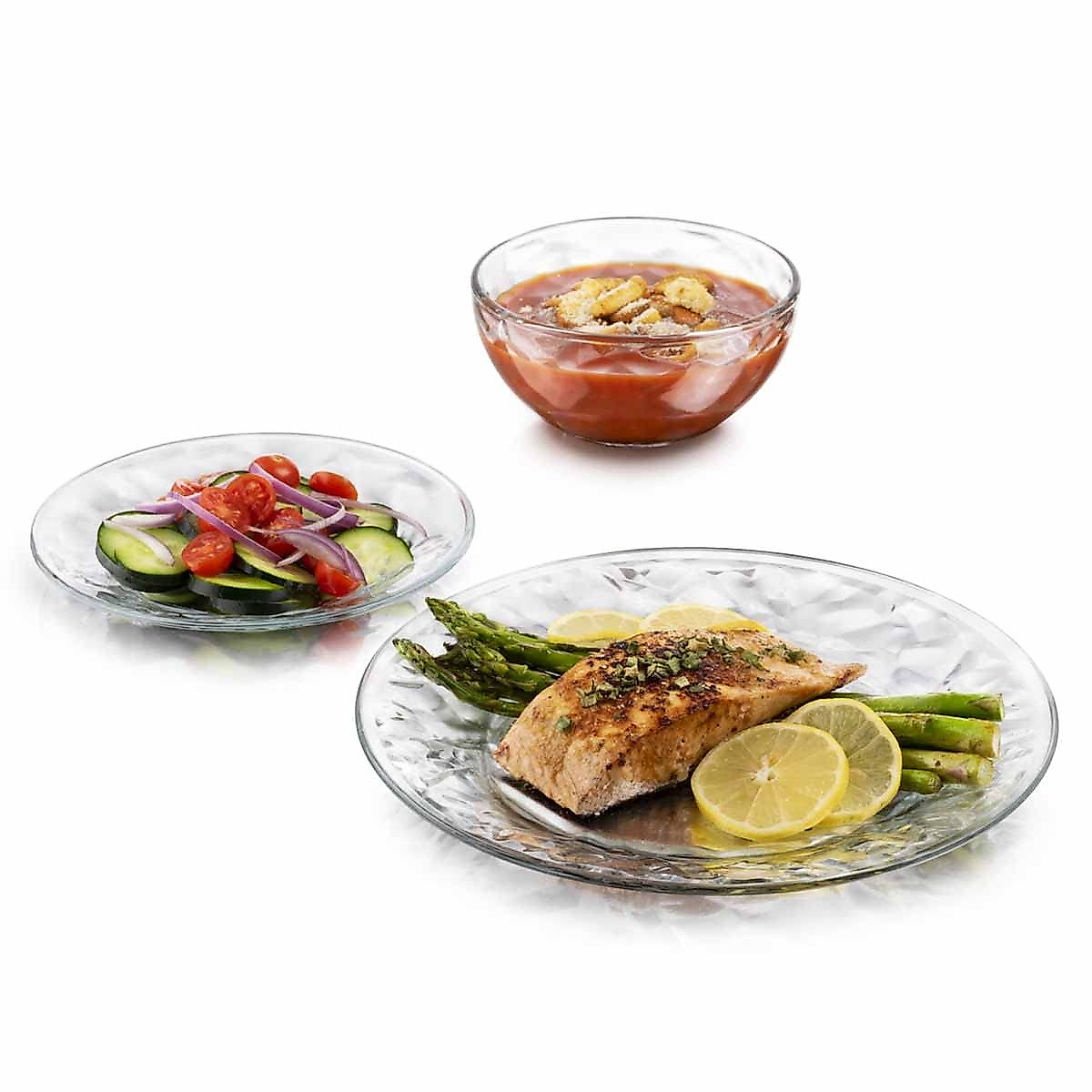 Rocher 12 Pcs. Clear Glass Dinnerware Set (0950-0)