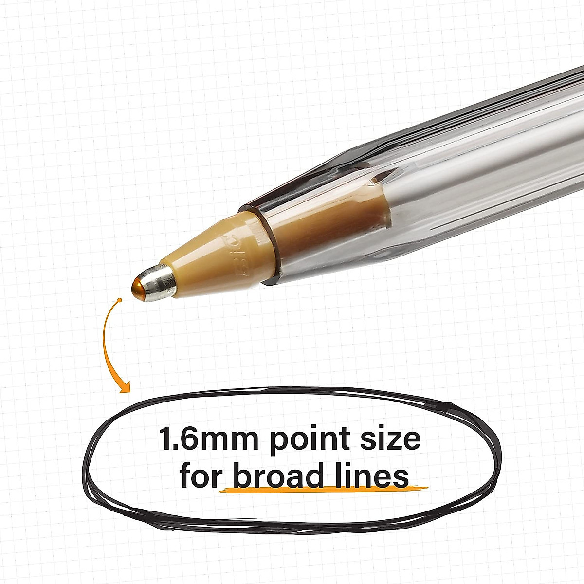 BIC Msb11bk Cristal Xtra Bold Ballpoint Stick Pen, Black Ink, 1.6Mm, Bold, Dozen