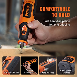 VEVOR Rotary Tool Kit Cordless 118PCS, 8V Power Rotary Tools 5000-25000RPM Variable Speed with A Universal Chuck, 5 Speeds for Grinding, Sanding, Milling, Carving, Cutting and Polishing