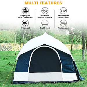 SUV Tent Attachment for Camping -Up to 6-8 Person Sleeping Capacity, Car Tent Includes Rainfly and Storage Bag,Universal Fit, 8' W x 8' L x 7.2' H,Suitable Camping Traveling Family Outdoor Activities