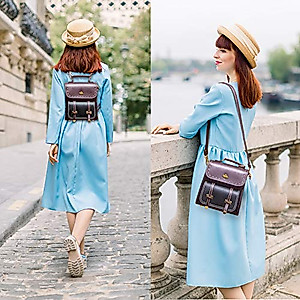 Little Bee Women's Mini Backpack Faux Leather Backpack Designer Cute Girls Convertible Purse Stylish Crossbodybag (Black)