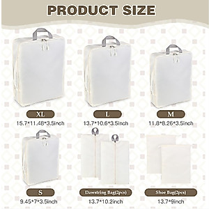 Compression Packing Cubes for Suitcases, Travel Packing Organizers Shoes Bag,8Pcs Travel Accessories Suitcase Organizer Bags Set, Travel Bag Organizer for Luggage,Packing Cubes for Carry on Suitcase