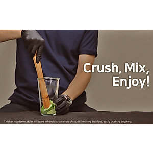 Wooden Muddler – Premium Wooden Cocktail Muddler for Professional and Home Use – Muddler Wooden for Crushing Fruit, Pressing Mint and Sugar Cubes – Wood Bar Muddler