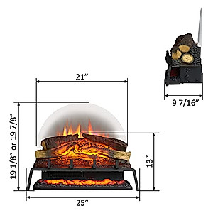 LegendFlame 25" W Free Standing Electric Fireplace Log Set (EF484), Fireplace Insert, Heater 750W/1500W, Crackling Sound, Remote Control…